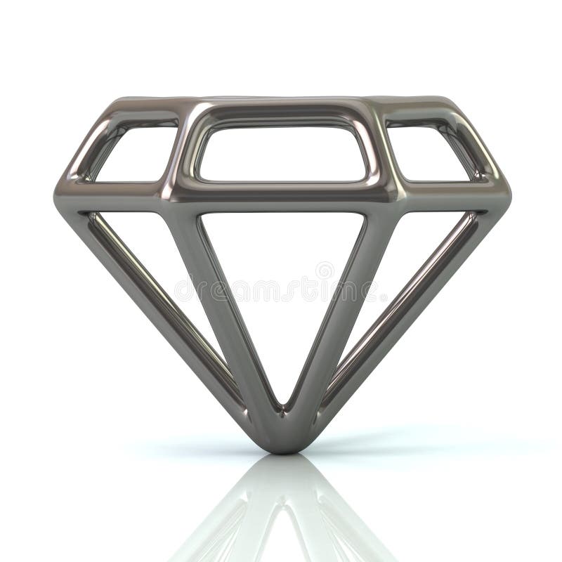 Silver Gem Icon 3d Illustration Stock Illustration - Illustration of ...