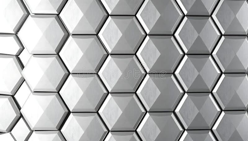 Silver Geometric Tile Pattern, Modern Wall Design Generative AI Stock ...