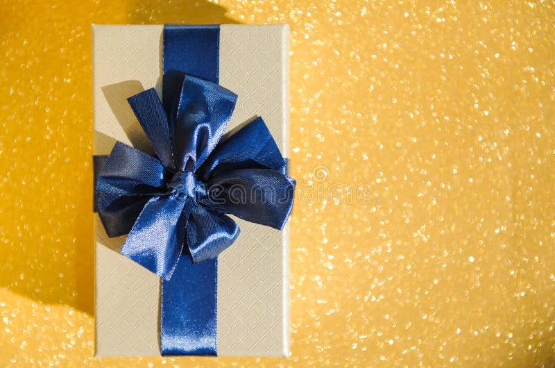 Gold Ribbon with Bow Isolated on White Background Stock Image - Image ...