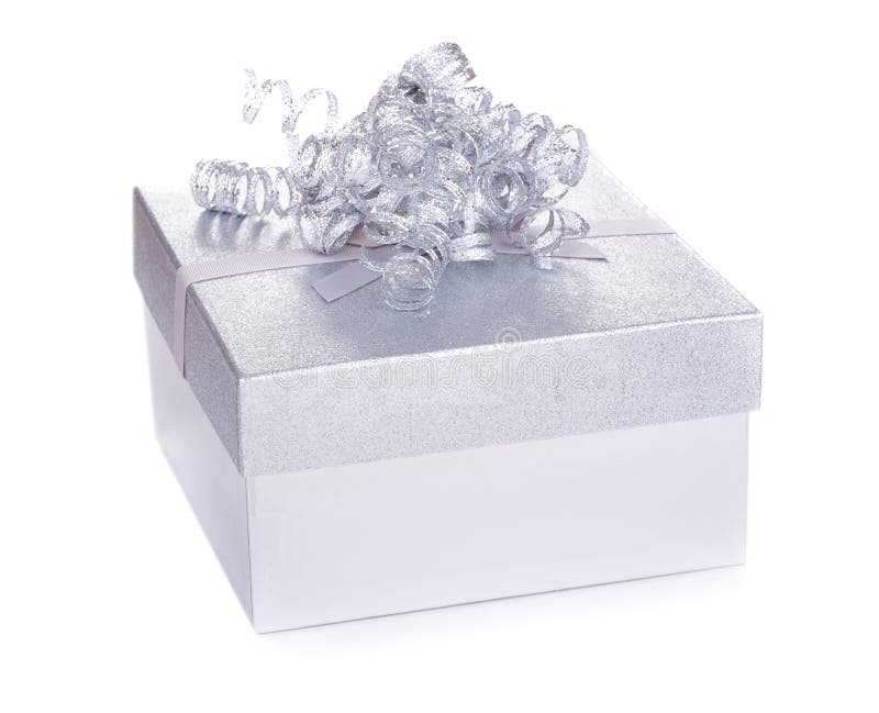 Silver Gift Box stock photo. Image of holiday, celebrate - 47895920