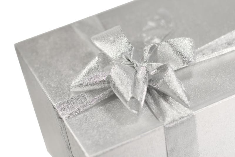 Christmas gift in silver stock photo. Image of depth - 19774074