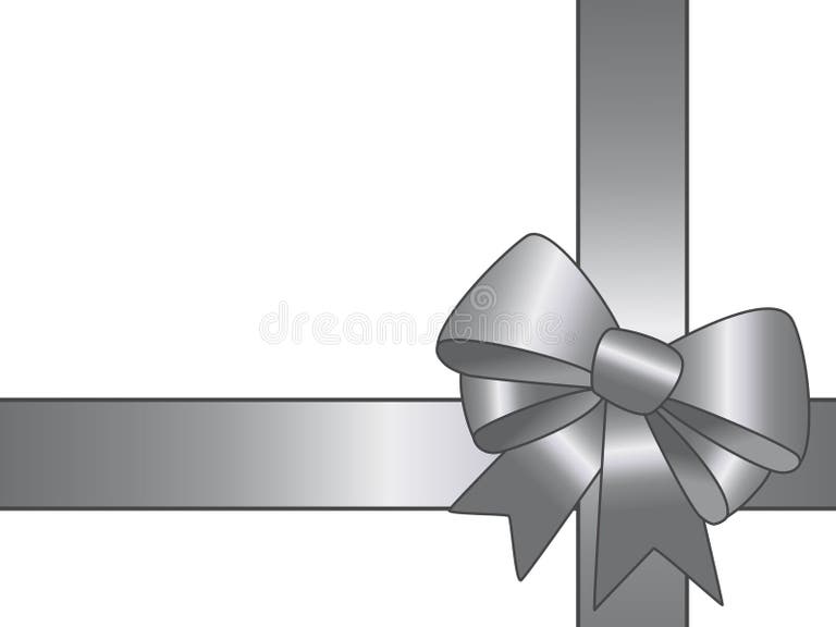 Silver gift ribbon stock vector. Illustration of decor - 7376487