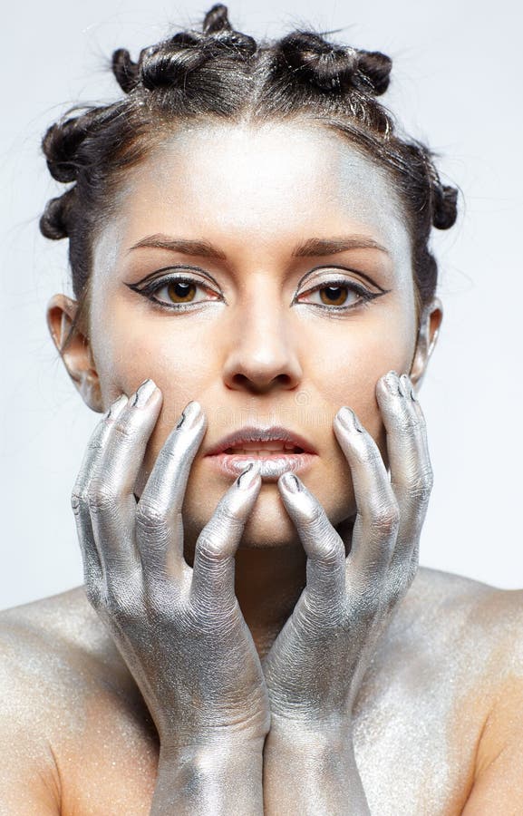 Silver girl stock photo. Image of glamour, people, glamor - 16029648