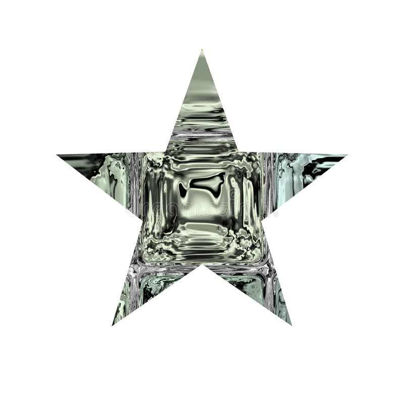 Silver Glass Glossy Sparkling Crystal Star on White Stock Illustration ...