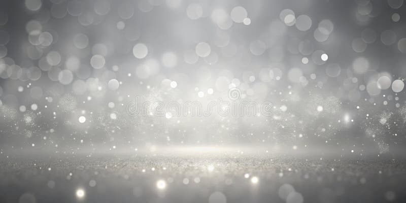 Silver Glitter Background with Sparkling Lights and Bokeh Effects ...