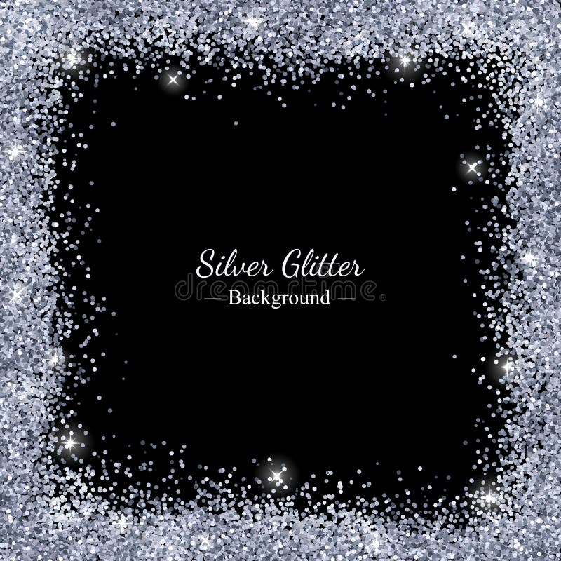 Silver Glitter Border Frame. Vector Stock Vector - Illustration of gold ...