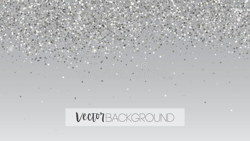 Silver Glitter Falling Down. Shining Sparkle Texture. Template for New ...