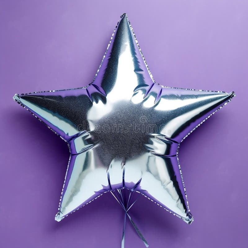 Silver Glitter Foil Star Shaped Balloon. Generative AI Stock ...