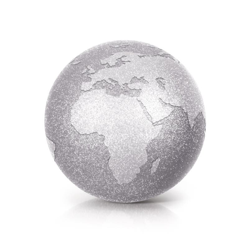 Silver Earth Planet 3D Globe Isolated Stock Image - Illustration of ...