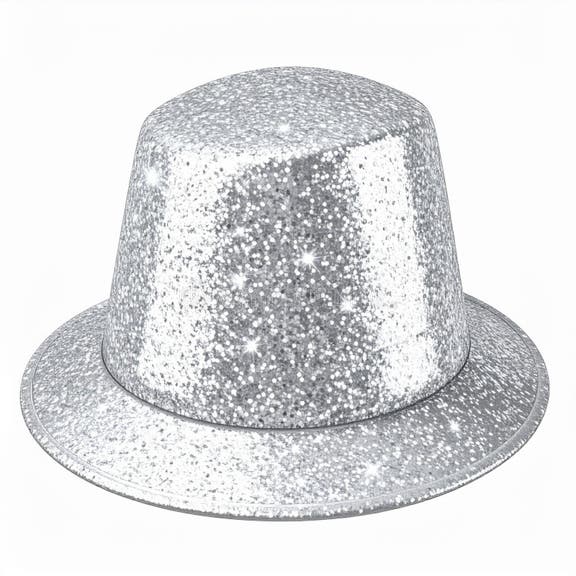 Silver Glitter Hat Party Accessory Stock Illustration - Illustration of ...