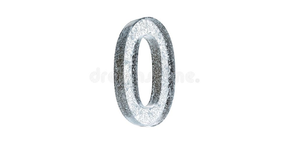 Silver Glitter Number Zero Design Isolated on Transparent Background ...