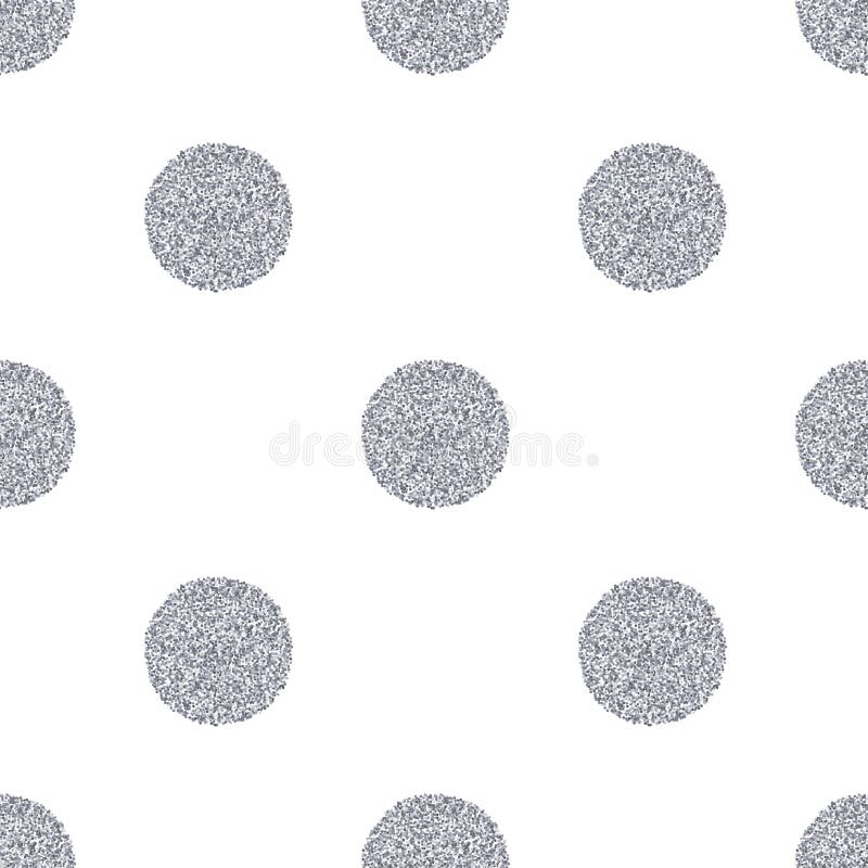 Silver Glitter Polka Dot Texture Seamless Pattern Stock Vector ...