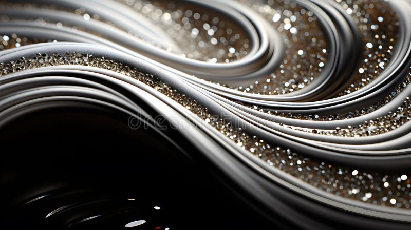Silver Glitter Shiny Swirl with Gold Dust. Slightly Blurred Background ...