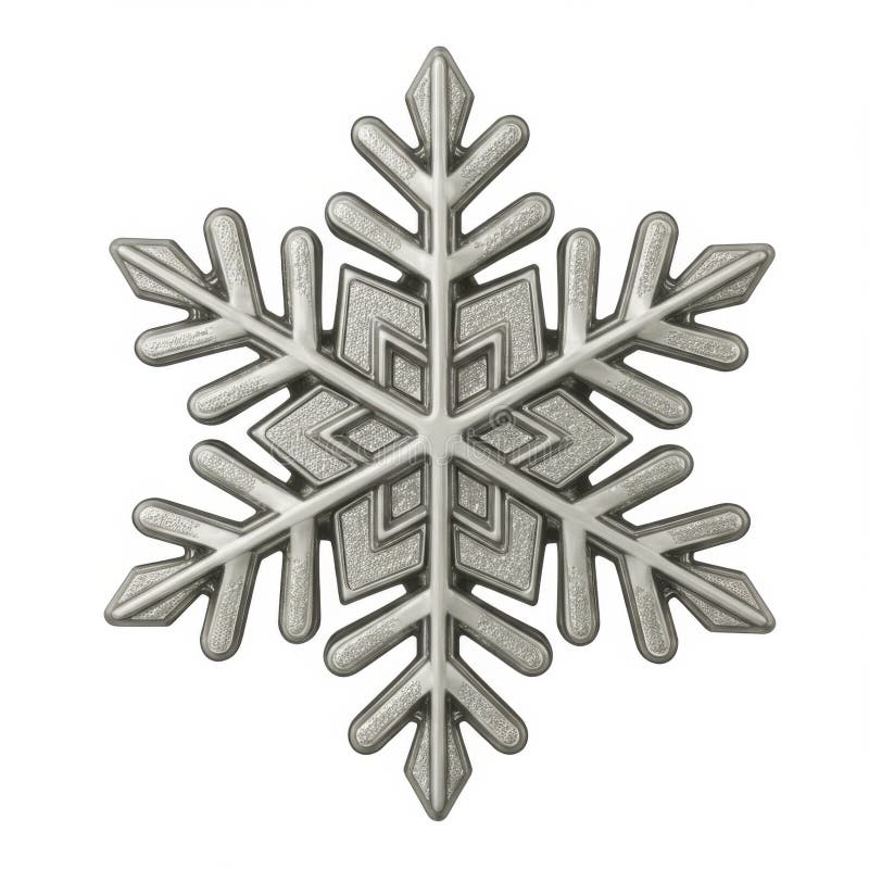 Silver Glitter Snowflake Design on White Background Stock Illustration ...