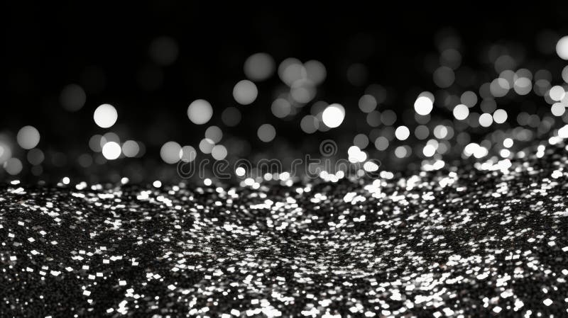 Silver Glitter Sparkles on a Black Background with a Smooth Transition ...