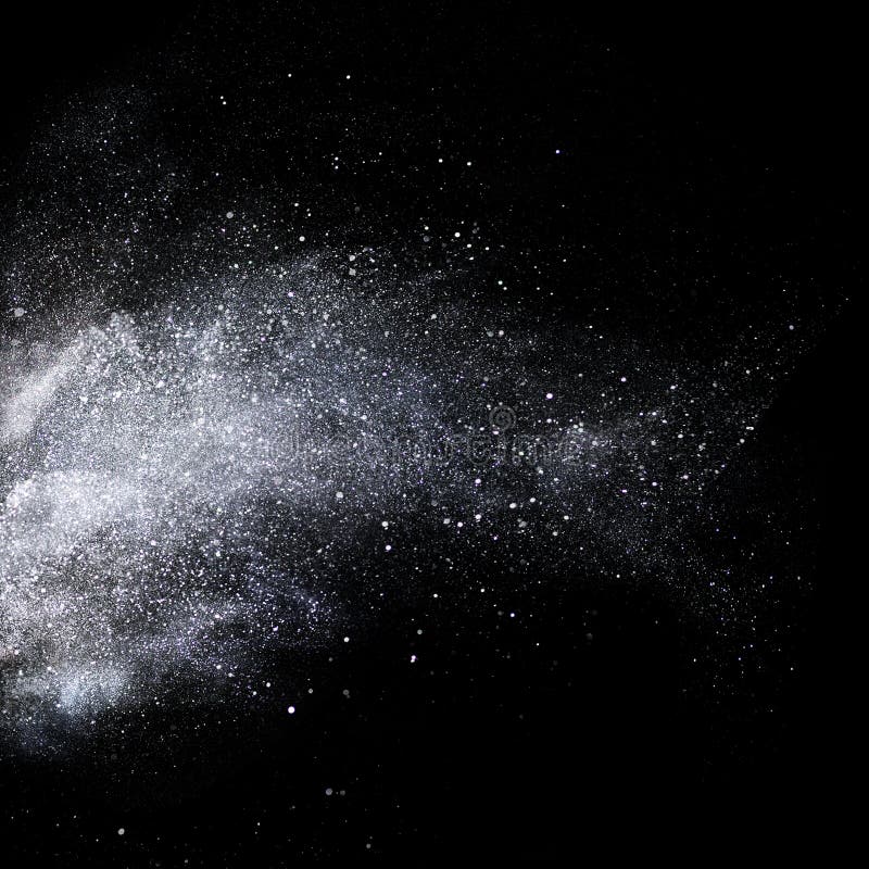 Silver Glitter Star Dust Flying Stock Photo - Image of abstract ...