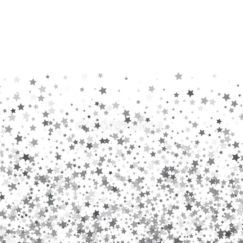 Silver Glitter Falling Stars Silver Sparkle Star On White Background