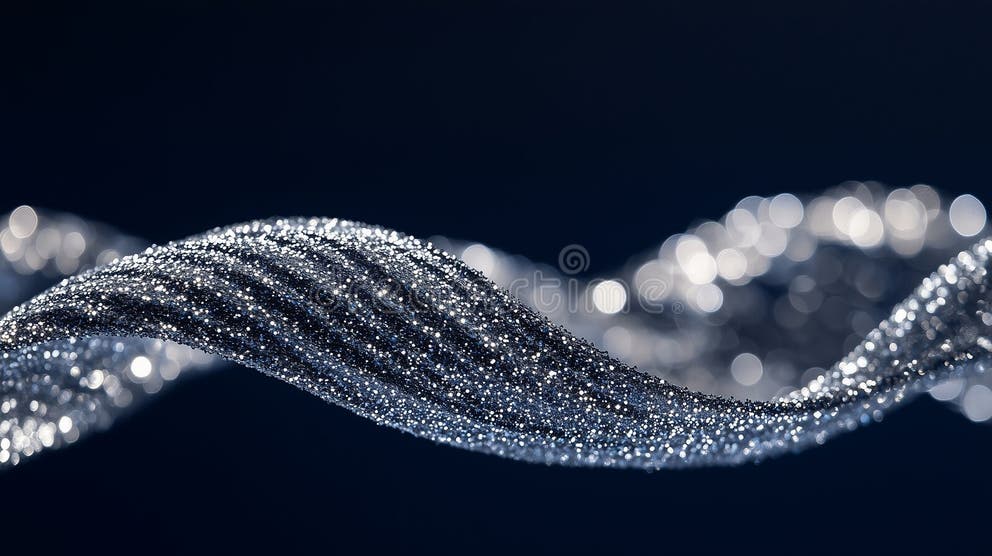 Silver Glitter Strands Shaped into a Wave Create a Mesmerizing Effect ...