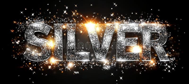 Silver Glitter Text Effect Shiny, Sparkly, Glittering Font Style on a ...