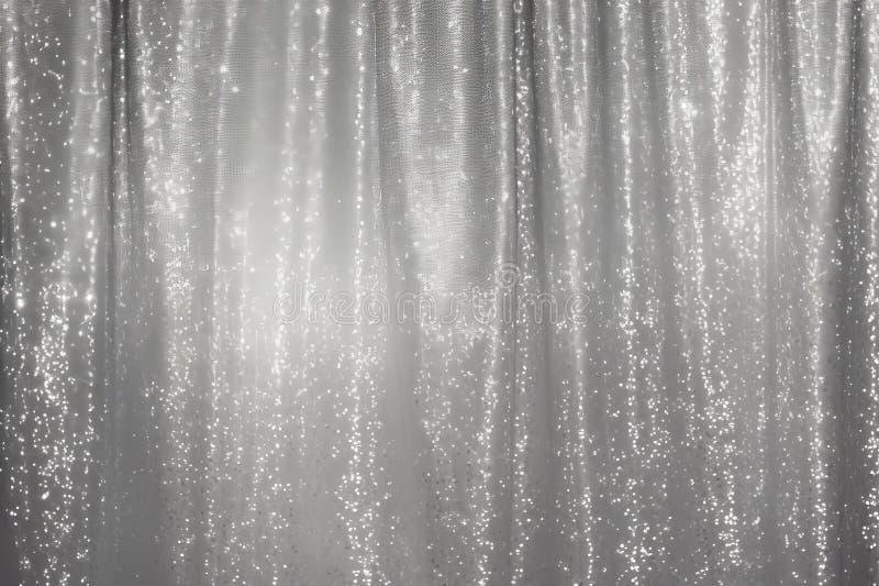 Silver Glittering Rain Like a Curtain Background with Blank Space Stock ...