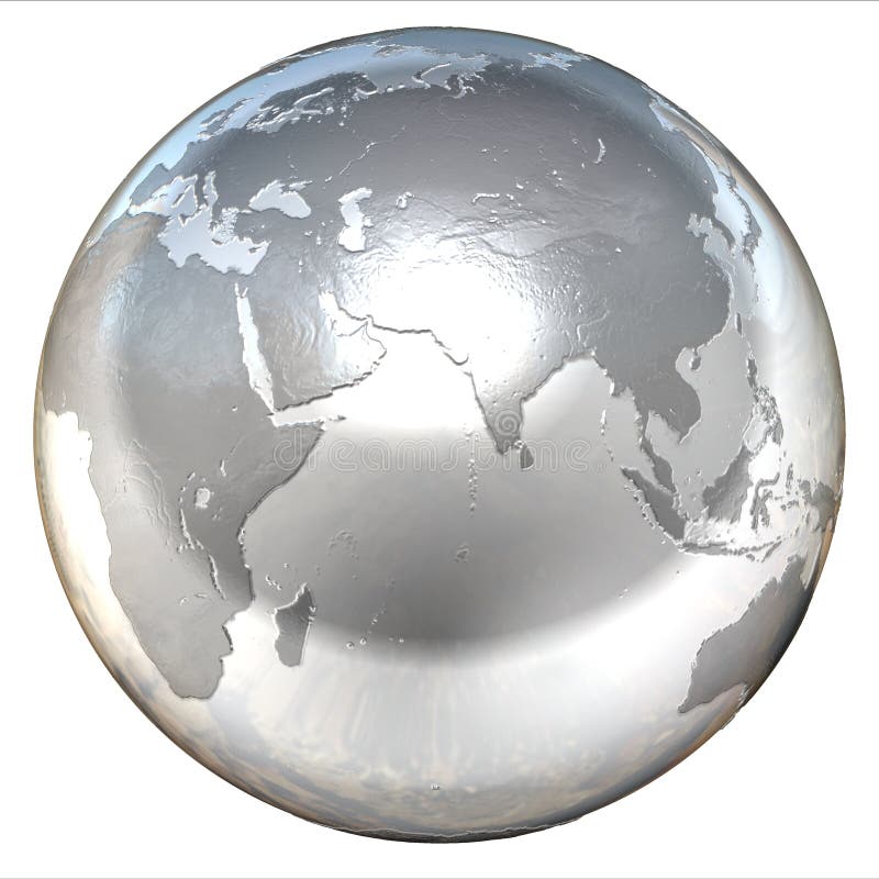 Silver globe stock illustration. Illustration of longitude - 2896800