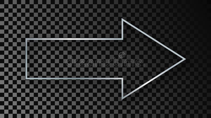 Silver Glowing Arrow Shape Frame with Shadow Stock Vector ...