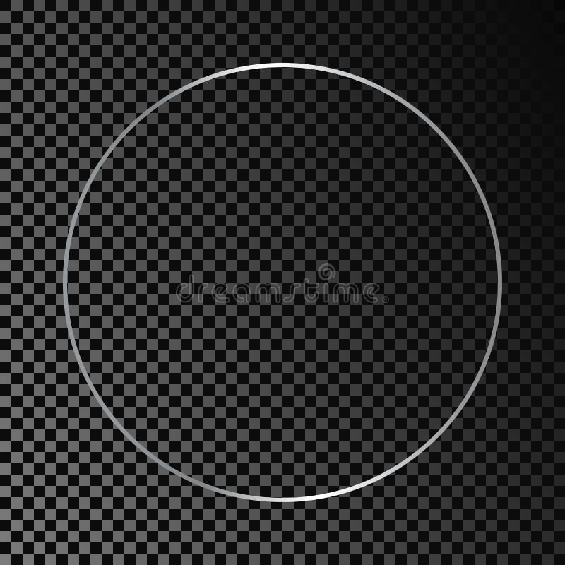 Silver Glowing Circle Frame Stock Vector - Illustration of glossy ...