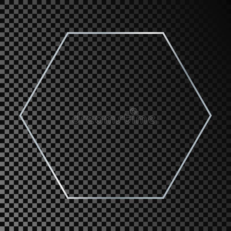 Silver Glowing Hexagon Frame Stock Vector - Illustration of abstract ...