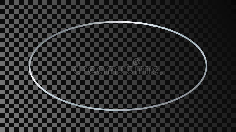 Silver Glowing Oval Shape Frame Stock Vector - Illustration of abstract ...