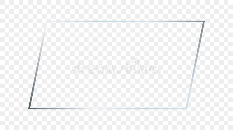 Silver Rectangular Shiny Frame with Glowing Effects Stock Vector ...