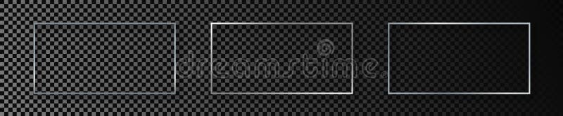 Silver Glowing Rectangular Shape Frame Stock Vector - Illustration of ...