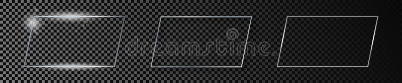 Silver Glowing Rectangular Shape Frame Stock Vector - Illustration of ...