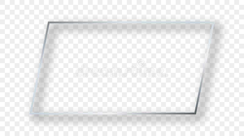 Silver Rectangular Shiny Frame with Glowing Effects Stock Vector ...