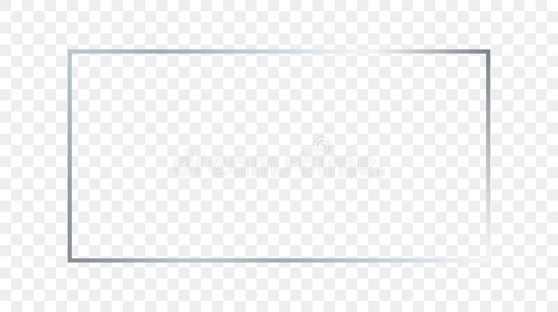Silver Rectangular Shiny Frame with Glowing Effects Stock Vector ...