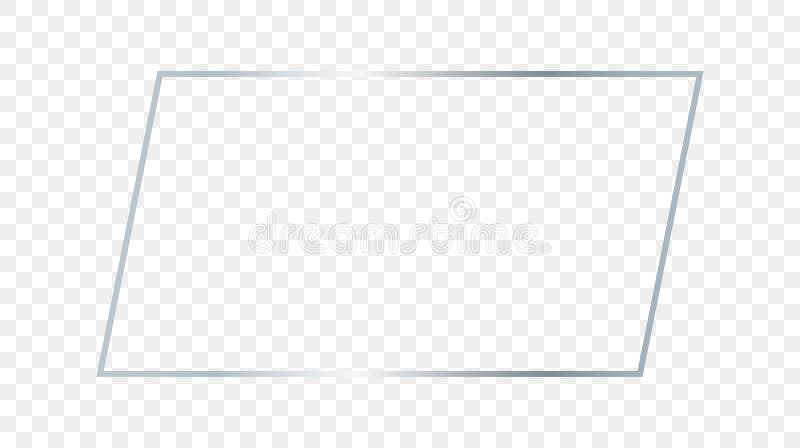 Silver Rectangular Shiny Frame with Glowing Effects Stock Vector ...