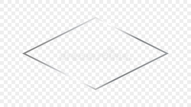 Silver Glowing Rhombus Shape Frame Stock Vector - Illustration of ...