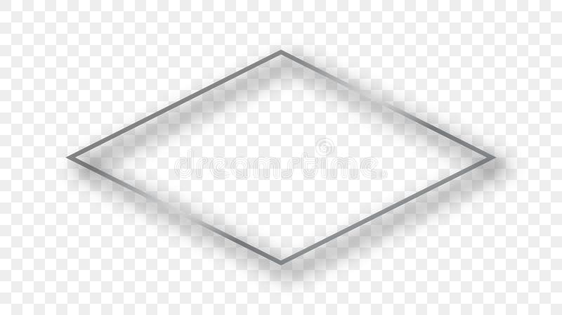 Silver Glowing Rhombus Shape Frame with Shadow Stock Vector ...