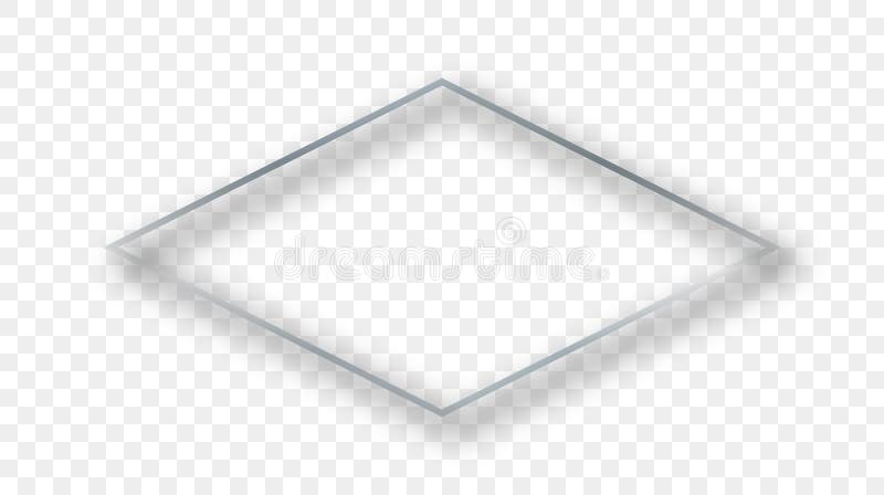 Silver Rhombus Frame with Glitter, Sparkles and Flares Stock Vector ...