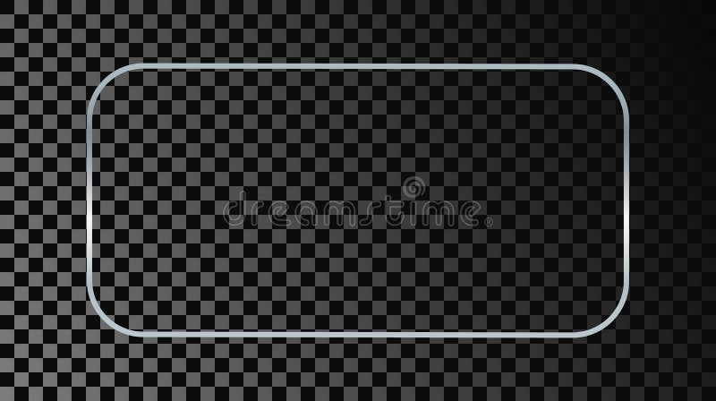 Silver Glowing Rounded Rectangular Frame Stock Vector - Illustration of ...