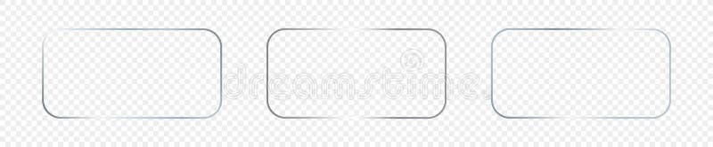 Silver Glowing Rounded Rectangular Frame Stock Vector - Illustration of ...