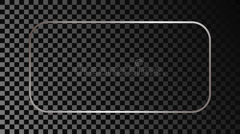 Silver Glowing Rounded Rectangular Frame Stock Vector - Illustration of ...