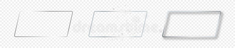 Silver Glowing Rounded Rectangular Shape Frame Stock Vector ...