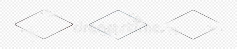 Silver Glowing Rounded Rhombus Shape Frame Stock Vector - Illustration ...
