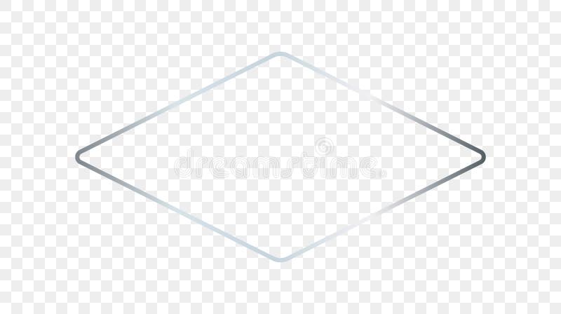 Silver Glowing Rounded Rhombus Shape Frame Stock Vector - Illustration ...
