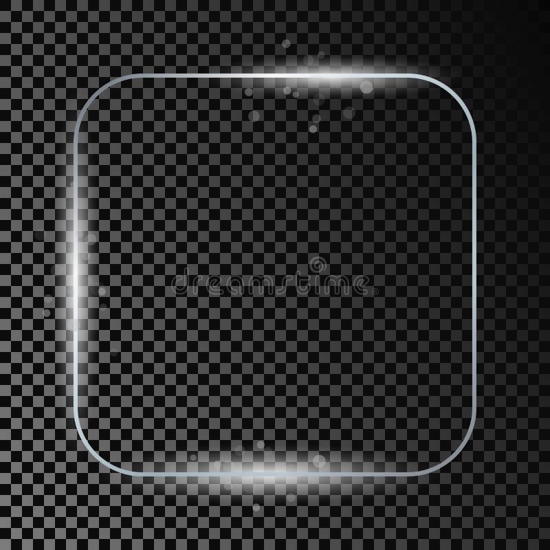 Silver Glowing Rounded Square Frame with Sparkles Stock Vector ...
