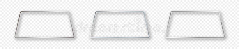 Silver Glowing Rounded Trapezoid Shape Frame Stock Vector ...