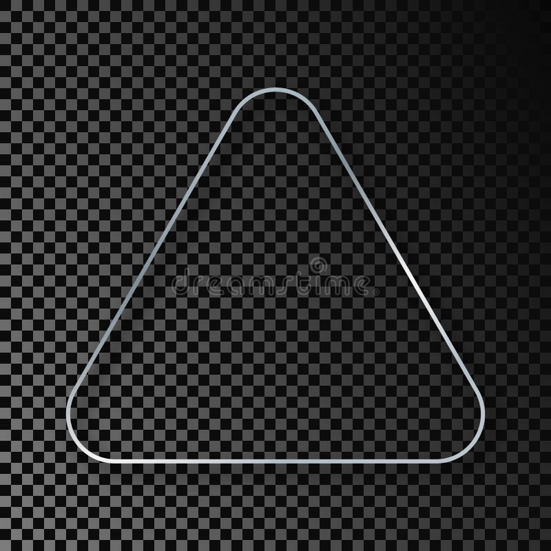 Silver Glowing Rounded Triangle Frame with Shadow Stock Vector ...