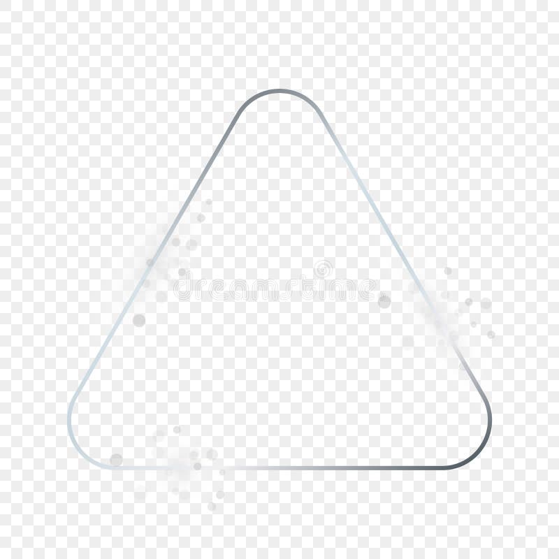 Silver Glowing Rounded Triangle Frame with Sparkles Stock Vector ...