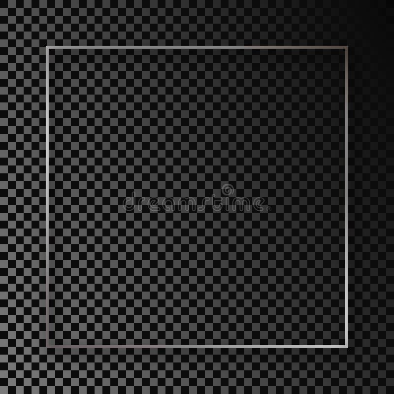 Silver Glowing Square Frame with Shadow Stock Vector - Illustration of ...