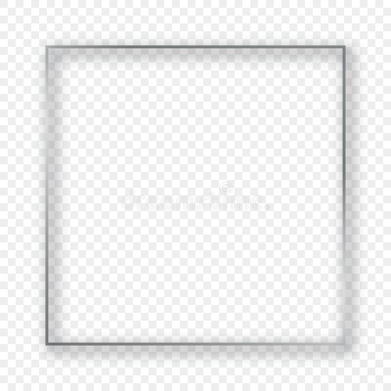 Silver Glowing Square Frame with Shadow Stock Vector - Illustration of ...